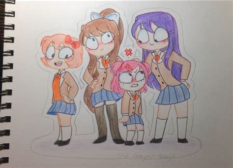 Decided To Add The Rest Of These Lovely Ladies From Ddlc Again The Poses And Art Style Isnt
