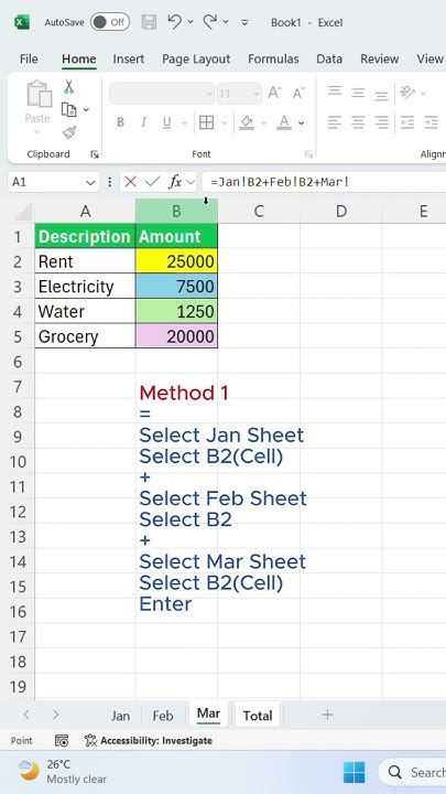 How To Do Calculations On Different Sheets 😇 Exceltips Tutorial Shortvideo Exceltech Youtube