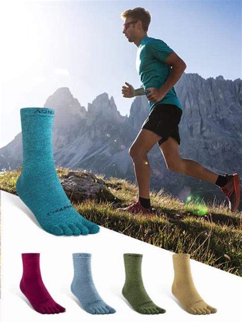 3คู่เซ็ต Aonijie E4830ขนาดกลางยาวกีฬา Fivetoes ถุงเท้า Toe ถุงเท้าสำหรับ Barefoot รองเท้าวิ่ง