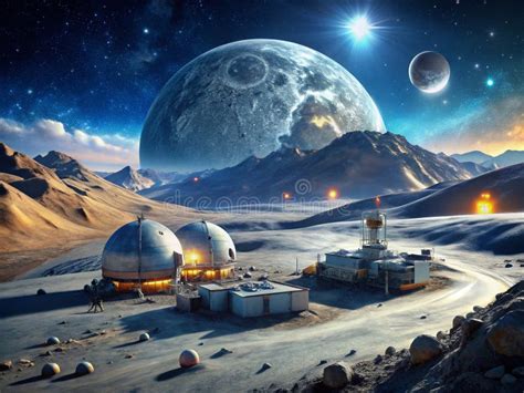 Unveiling The Secrets Of The Moons Far Side Drone Imagery Reveals Potential Lunar Bases Stock