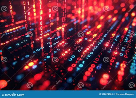 Digital Binary Coding On Network Futuristic Technology Background