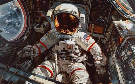 Premium Photo Monitoring Systems Inside The Spacecraft Cabin