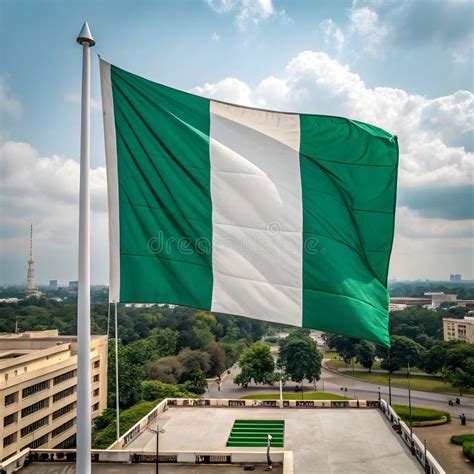 The Nigerian Flag Features Three Vertical Stripes Green White And