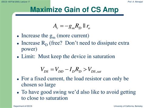 Ppt Lecture 17 Common Source Gate Drain Amplifiers Powerpoint Presentation Id 1713979