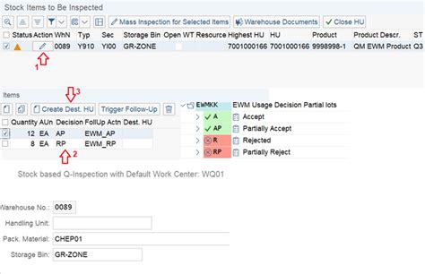 Ewm Partial Inspection Via Qm Interface Itpfed