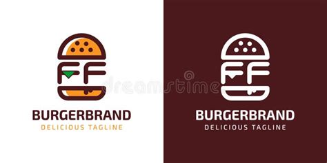 Logotipo De La Letra Ff Burger Adecuado Para Cualquier Negocio Relacionado Con La Hamburguesa