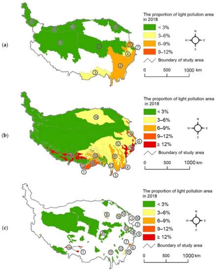 Remote Sensing Free Full Text Spatiotemporal Patterns Of Light Pollution On The Tibetan