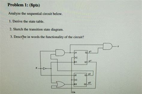 Solved Problem 1 8pts Analyze The Sequential Circuit