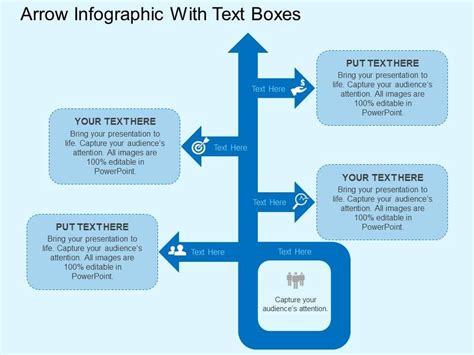 Arrow Infographic With Text Boxes Powerpoint Templates