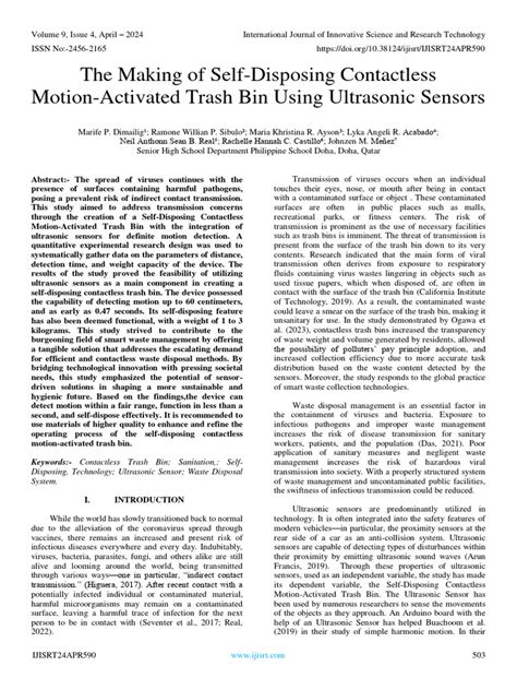 the making of self disposing contactless motion activated trash bin