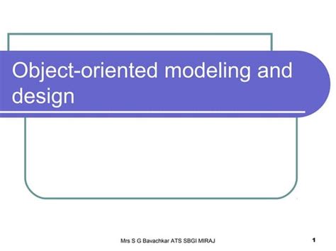 Object Oriented Modeling