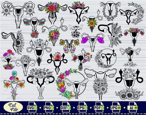 Uterus Svg Floral Uterus Svg Uterus Cut File Feminist Svg Etsy Finland