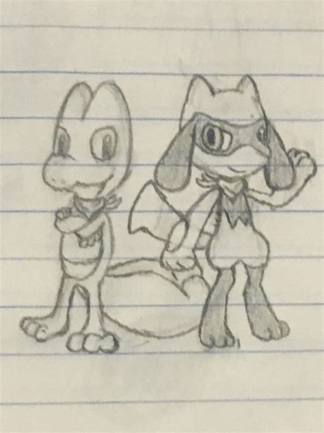 Finished My Drawing Of Treecko I Also Added A Riolu Because Of Pmd Reasons R Pokemon