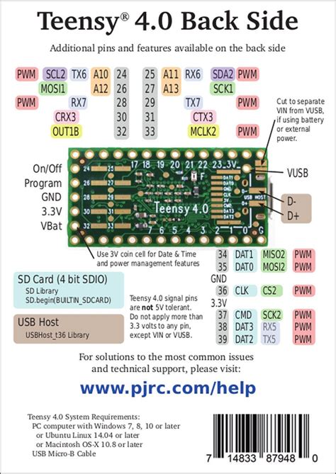 Pjrc Teensy 4 0 Microcontroller Development Board Standard And Lockable Envistia Mall