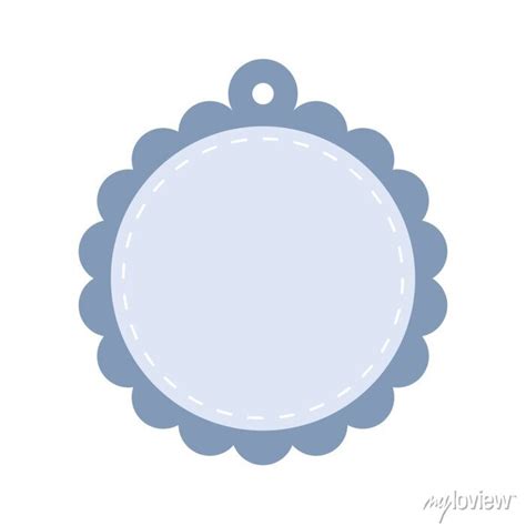 Scalloped Circle Hang Tag Icon Clipart Image Isolated On White • Wall
