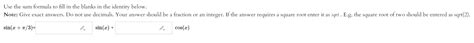 solved use the sum formula to fill in the blanks in the