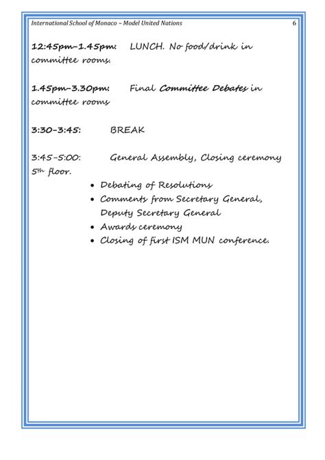 Mun Delegate Information Booklet Pdf