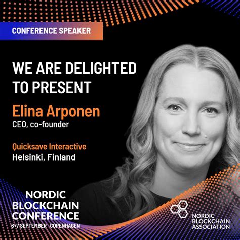 Nordic Blockchain Association On Linkedin Elina Arponen Is A Serial