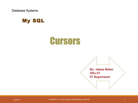 My Sql Cursors Ppt Databases Computer Software And Applications