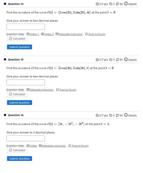 Solved Find The Curvature Of The Curve