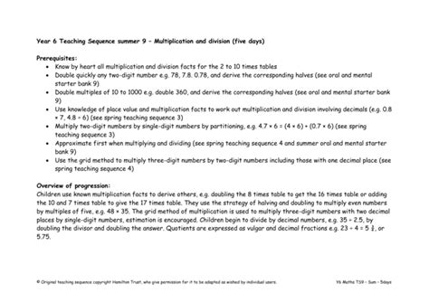 Year 2 Teaching Sequence Xxx