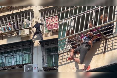 男童被卡在防盗窗外，7旬大爷徒手爬3楼救援，举动引网友怒赞大爷徒手爬楼