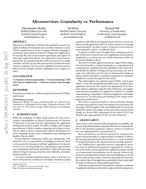 Microservices Granularity Vs Performance Deepai