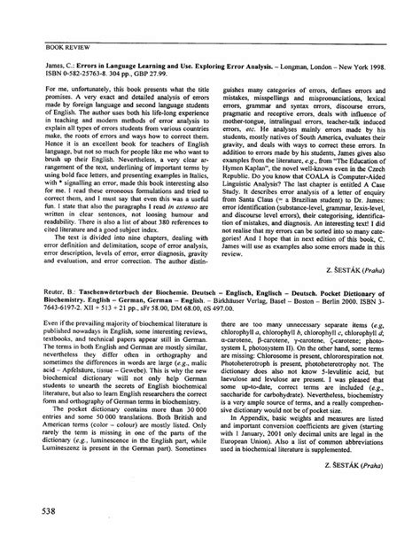 Jamescerrorsinlanguagelearning Pdf