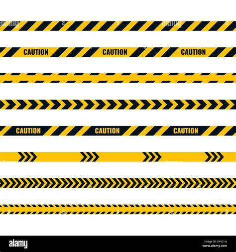 Caution Tape Caution Yellow Warning Lines Isolated On White Vector