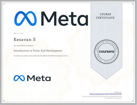 Kesavan Saravanan On Linkedin Frontenddevelopment Webdevelopment Cousera