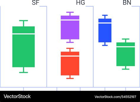 colorful box plot chart visualizing data vector image