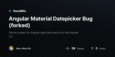 Angular Material Datepicker Bug Forked Stackblitz