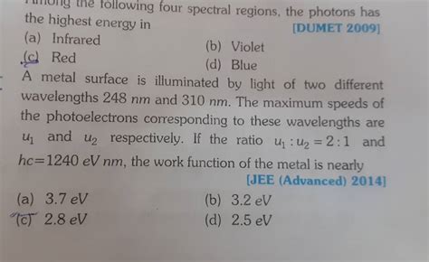 The Thig The Following Four Spectral Regions The Photons Has The Highest