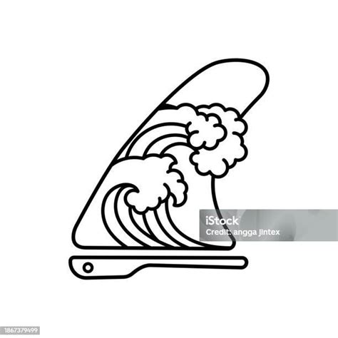 벡터 일러스트 레이 션 스타일 빈티지 서핑 테마 배지 디자인 티셔츠 인쇄 포스터 스티커 및 기타 용도 열 대 해변 선 아이콘 개념 기호 개요 벡터 그림 선형 기호