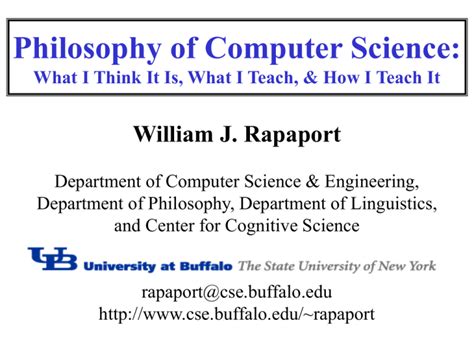 Philosophy Of Computer Science An Introduction