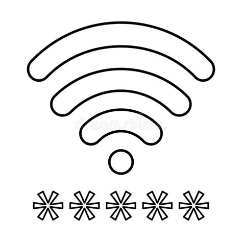 Wifi Security Icon In Outline Style Stock Vector Illustration Of Symbol Network 297837759
