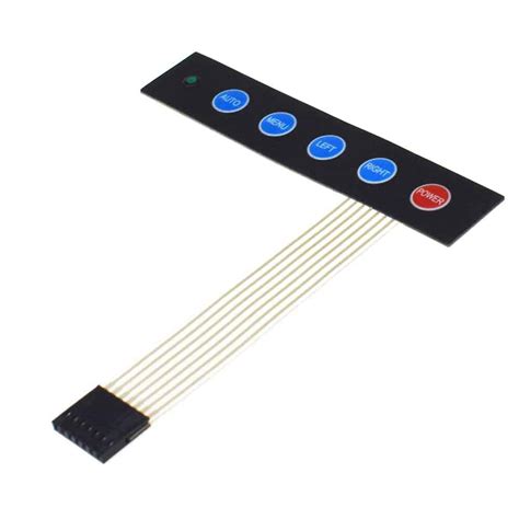 Led 1x5 Matrix Array 5 Key Membrane Switch Keypad Keyboard Menu Auto