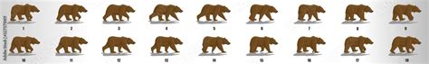 Bear Walk Cycle Animation Frames Loop Animation Sequence Sprite Sheet Stock Vector Adobe Stock