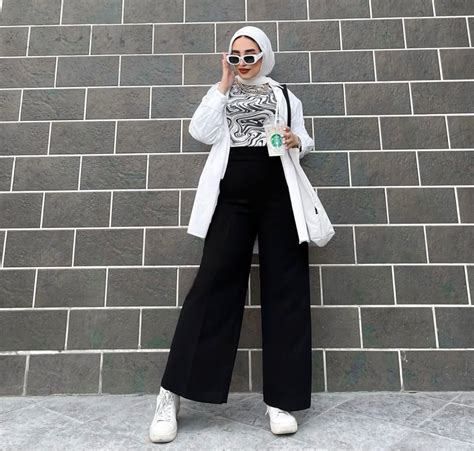 Ootd Baju Putih Celana Hitam Dan Hijab 10 Gaya Fashion Yang Elegan