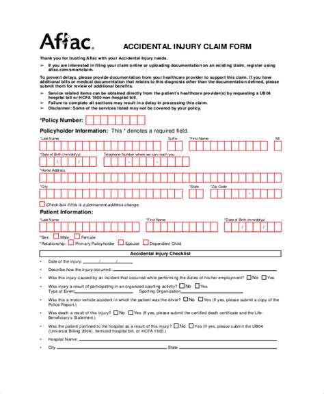 Accident Wellness Benefit Claim Form Aflac Form Example Download