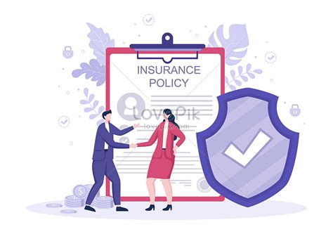 평평한 생명 보험 일러스트 무료 다운로드 Lovepik