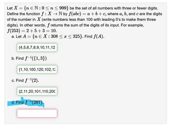 Answered Let X N N 0 N 999 Be The Set Of All Numbers With Three Or Fewer Digits
