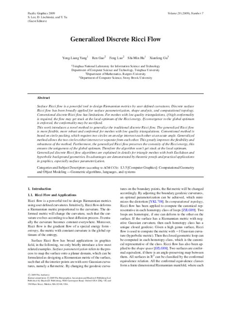 Pdf Generalized Discrete Ricci Flow