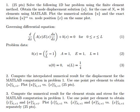 Solve The Following Id Bar Problem Using The Finite