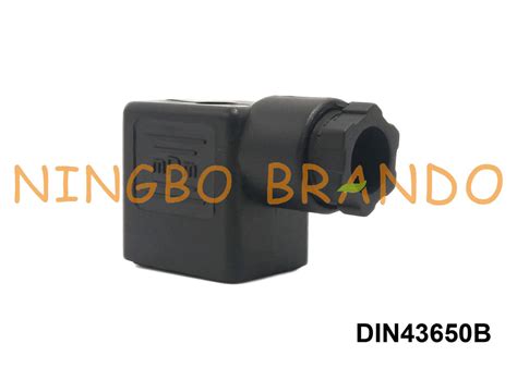 Black Mpm Din B Din Form B Solenoid Coil Connector Plug