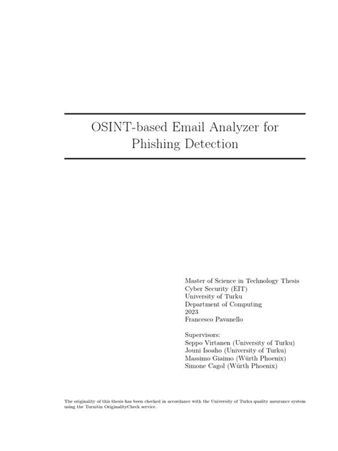Osint Based Email Analyzer For Phishing Detection Pdf Phishing Computing