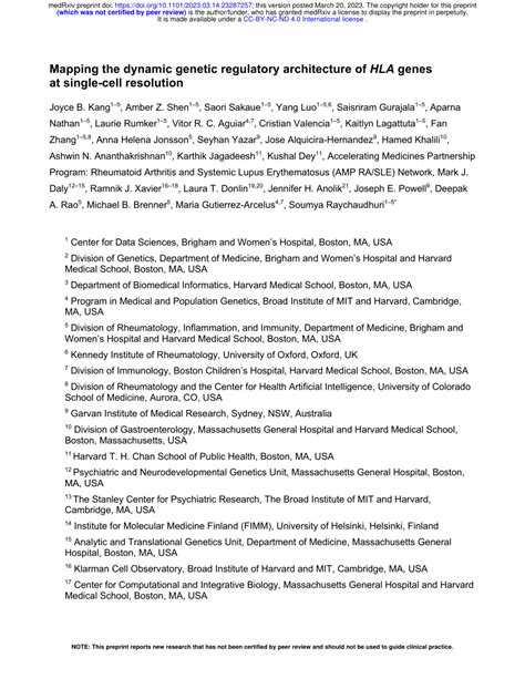 Pdf Mapping The Dynamic Genetic Regulatory Architecture Of Hla Genes