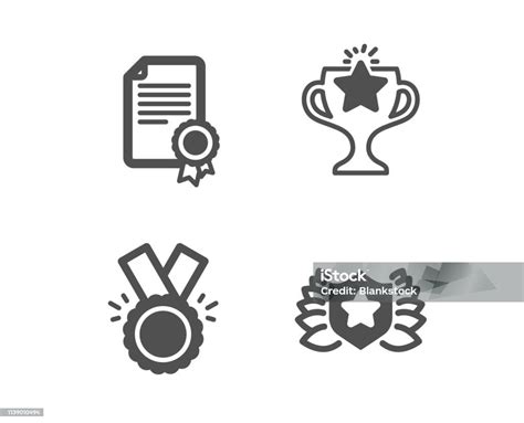 인증서 승리 및 명예 아이콘 월계관 기호입니다 졸업장 우승 상금 훈장 보너스 방패 벡터 Championship에 대한 스톡 벡터 아트 및 기타 이미지 Istock