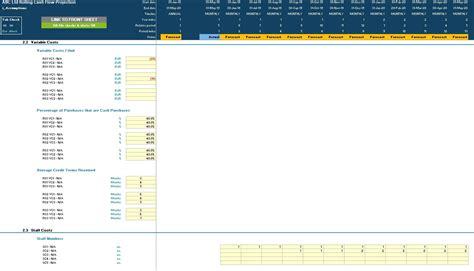 Monthly Rolling Cash Flow Projection Model Excel Template