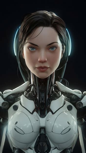 Android Girl With Robot Body Premium Ai Generated Image